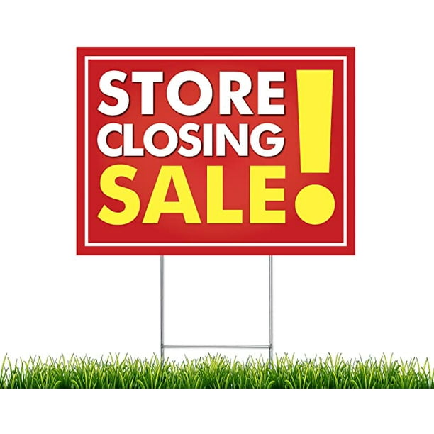 NEXT LEVEL SIGNS | Store Closing Sale Yard Signs | Double Sided 24 W x ...