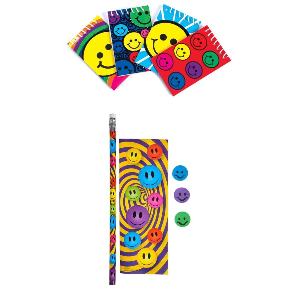 Bundle: Lot of 12 Smiley Face Stationary Activity Sets and a Lot of 12 ...
