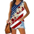 America Anniversay Tank Top Womens Sleeveless Shirts Letter Printed ...