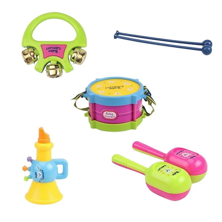 PVCS Toddler Musical Instrument Toy Drum Set Boy Girl Drum Trumpet ...