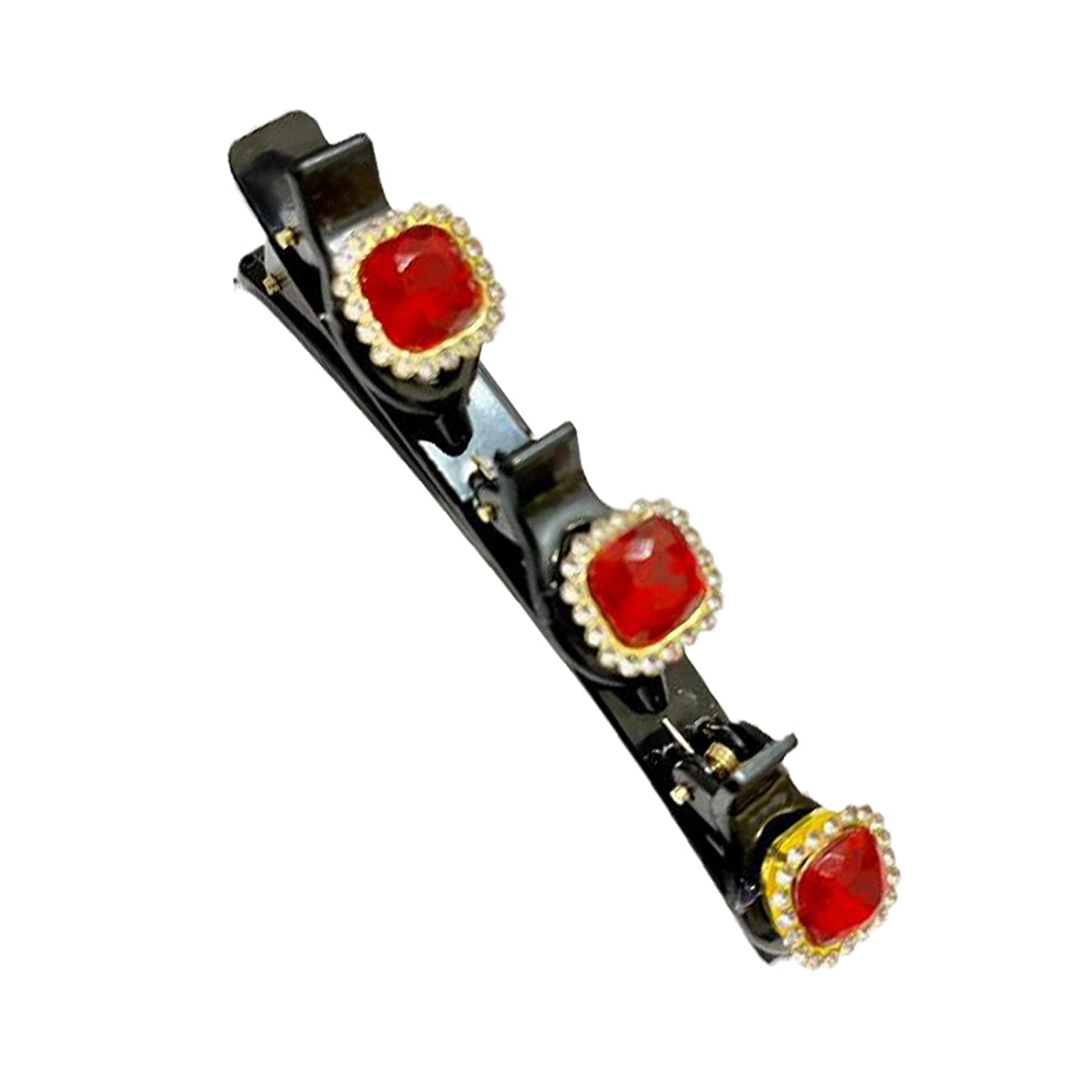 Sparkling Crystal Stone Braided Hair Clips Sweet Hair Decorate Clips ...