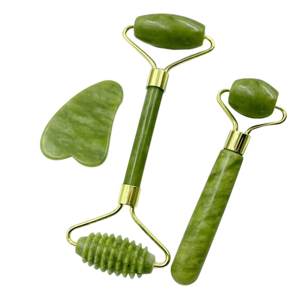 Juego de rodillos de jade y raspadores faciales para el cuidado de la ...