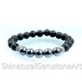 Natural Hematite & Volcanic Lava 8mm Round Shape Smooth Cut Beads ...