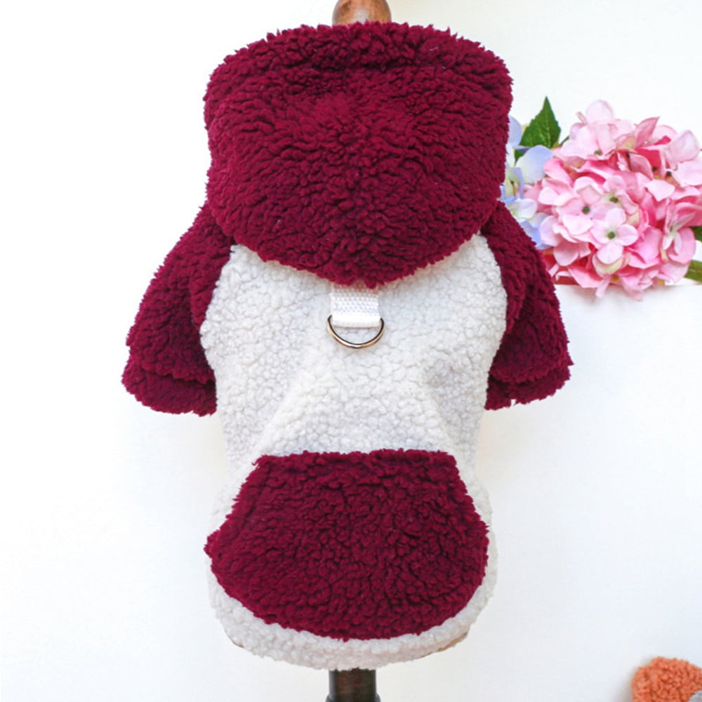 Winter Pet Dog Thick Clothes with D-Ring Dog Winter Hoodie Thermal Coat ...
