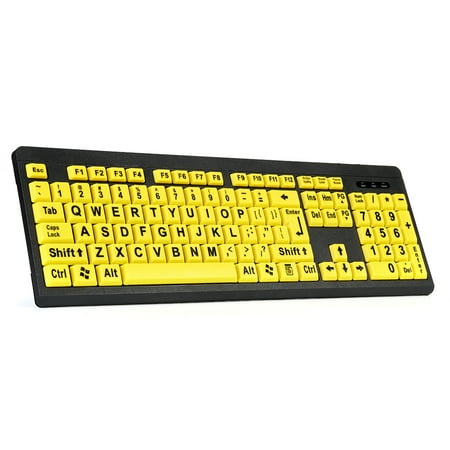 Large Yellow USB Wired Oversized Key Big Large Print Letters Computer ...