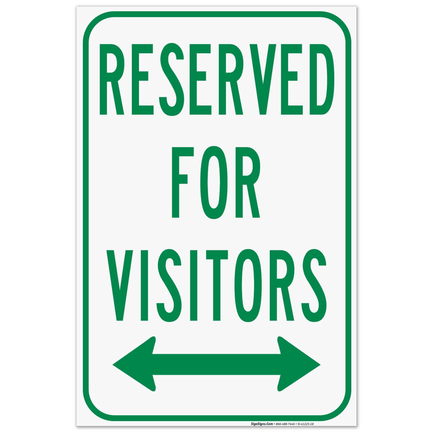 Bidirectional Reserved For Visitors Sign, 24x36 Corrugated Plastic ...