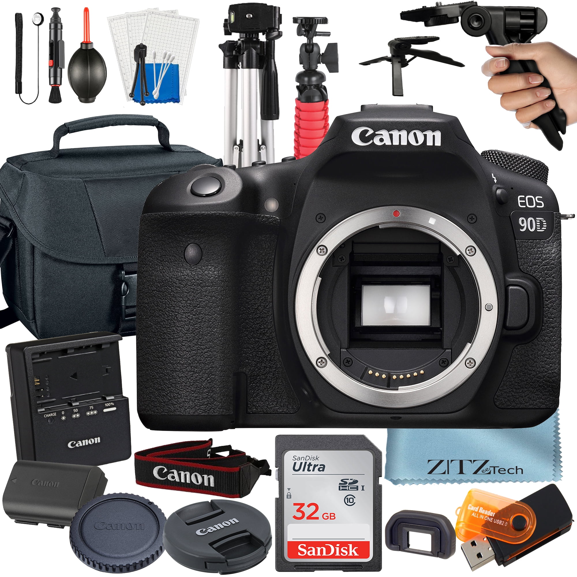 Canon EOS 90D DSLR Camera (Body Only) Bundle with 32GB SanDisk Card ...