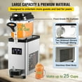 KFFKFF Commercial Slushy Machine, 6L/1.6 Gallons 25 Cups Single-Bowl ...