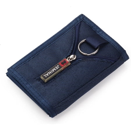 Nylon wallet ID card bag tri-fold zipper coin purse for boys and girls ...