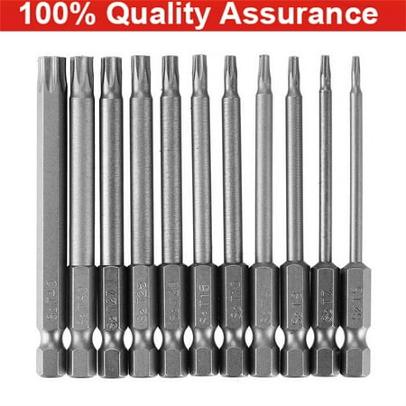 11 Pieces Flat Head Drill Bit Set Multi Size T6T7 T8 T9 T10 T15 T20 T25 ...