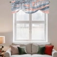 Abstract Marble Texture Tie Up Valances Curtain, Coral Pink Grey Blue ...