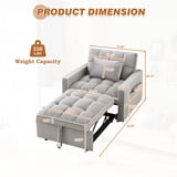 Dinosisco 3-in-1 Convertible Sleeper Chair, Pull Out Couch Bed, Gray ...