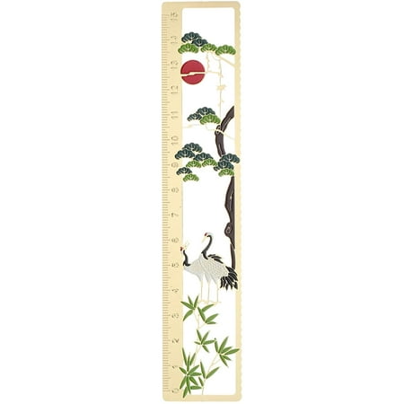 HTCM Metal Bookmarks Chinese Leaf Bookmark Brass Ruler Measuring Tool ...