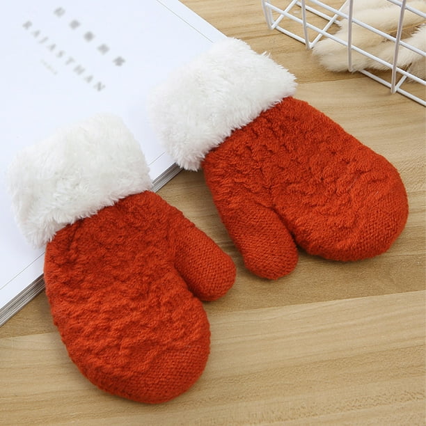 Toddler Baby Boy Girl Warm Winter Mittens Gloves red