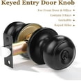 (2 Pack Black Entry Door Knobs with Key, Keyed Alike Door Locksets ...