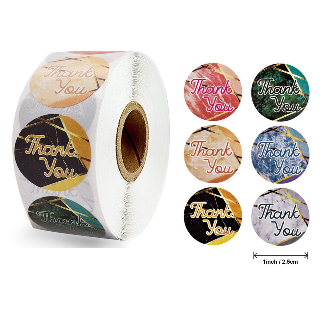 500 PCS Stickers Roll, Thank You Message Waterproof Cute Aesthetic ...