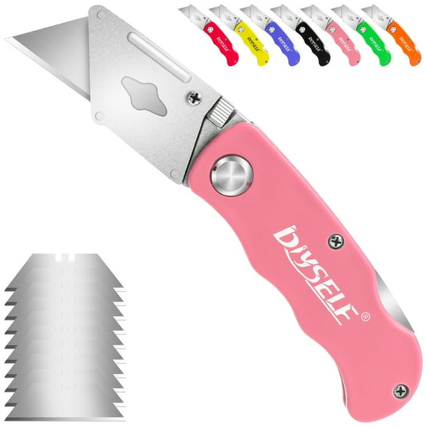 1 Pack Box Cutter Folding Utility Knife, Lightweight Box Cutters Razor ...