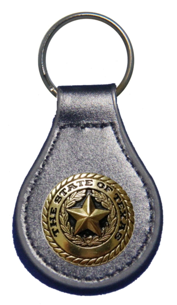 Gold Texas State Seal leather key fob or keychain Black - Walmart.com