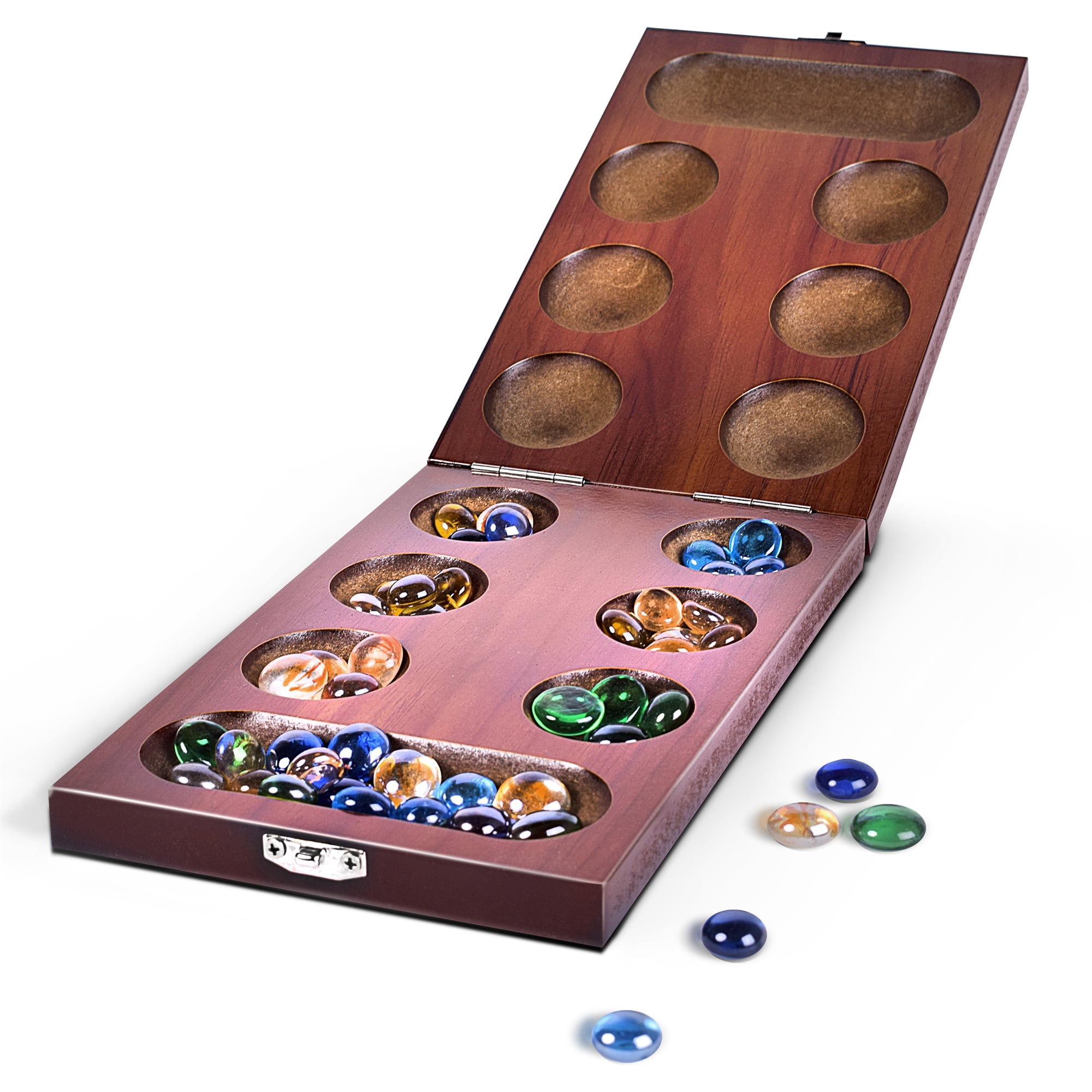 RNK Gaming Mancala Wood Folding Set with Colorful Glass Beads - Walmart.com