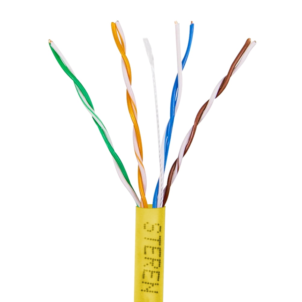 Steren 1000ft 24/4 CAT5E UTP ETL CMP Solid Cable - Pull-Box - Yellow ...