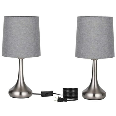Free Shipping! Silver Table Lamps - Small Nightstand Set of 2 Gray ...