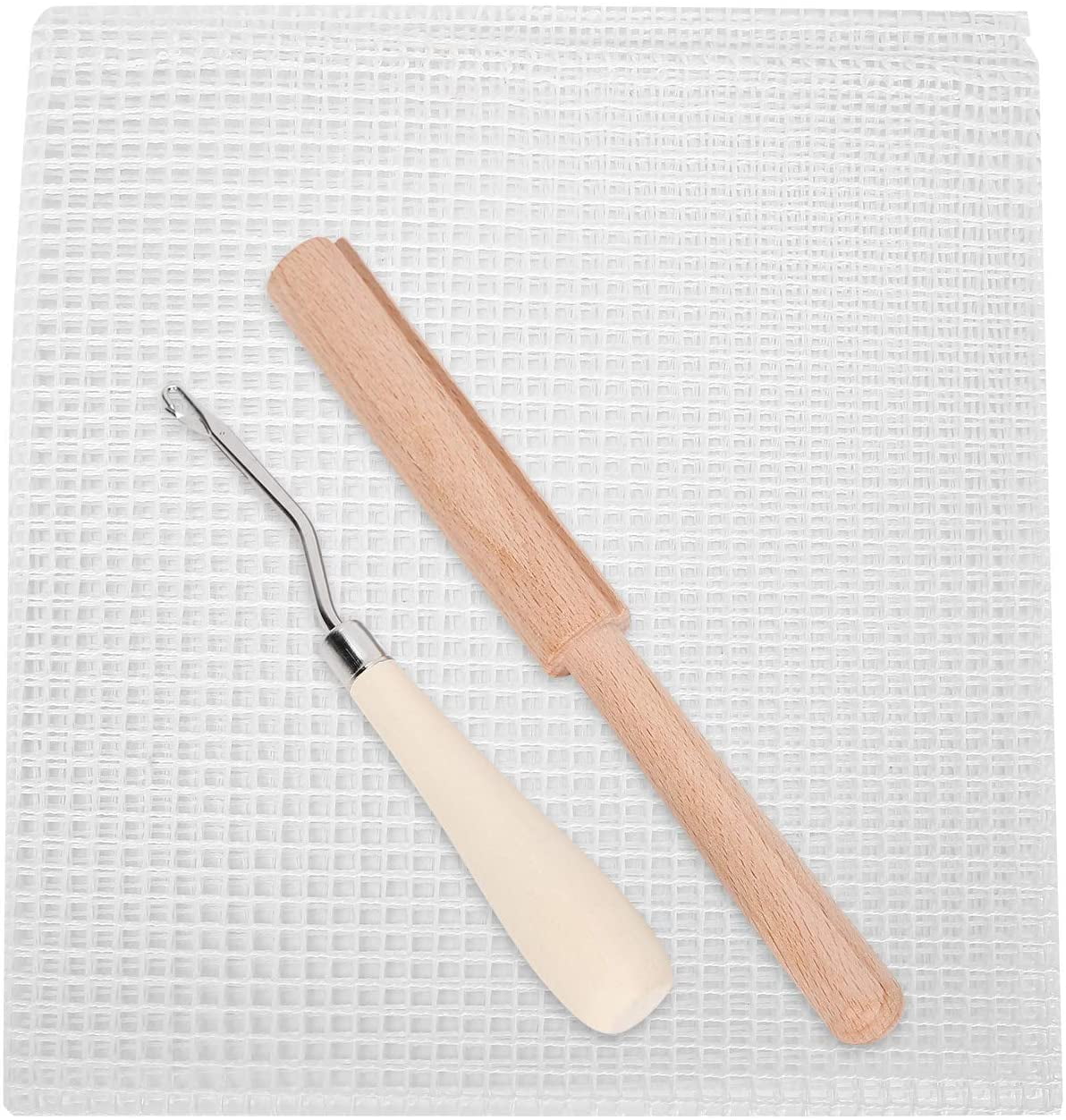 Wooden Latch Hook Tool, Mesh Fabric DIY Hand‑Made Carpet Knitting Tool ...