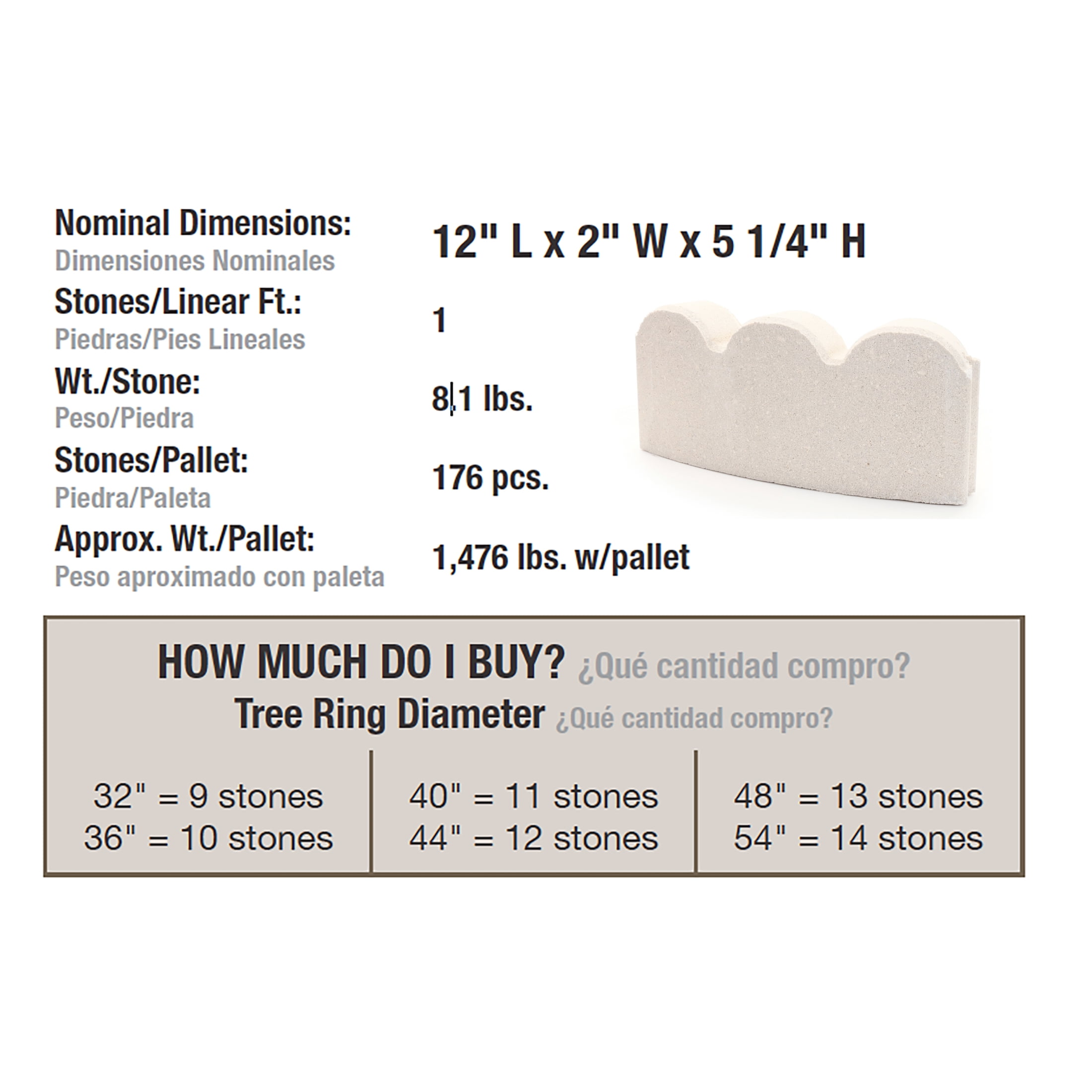 Curved Scallop Edging Stone