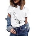 Floreo Womens Casual O Neck Loose Short Sleeve Printed T Shirt