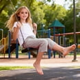 Afdoent Girls Pants Summer Casual Pants With Waist Striped Design Side ...