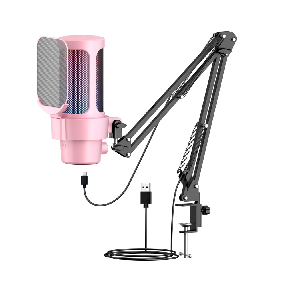 Click here for Tfixol Pink M8-35 Usb Microphone With Rgb Lighting... prices