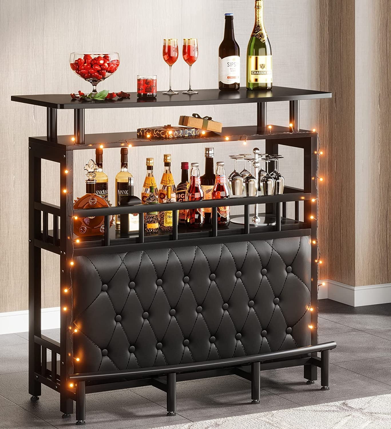 Tribesigns Bar Unit For Liquor Home Enetertainement Bar Upholstered