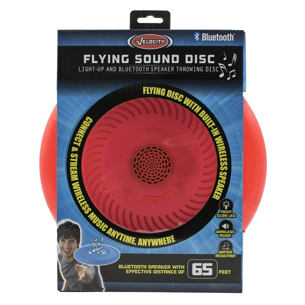 Flying Sound Disc - Light-Up and Bluetooth Speaker Throwing Disc -Red ...