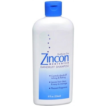 DHS Zinc Medicated Shampoo for Dandruff Oily Hair 8 oz Pyrithione Zinc ...