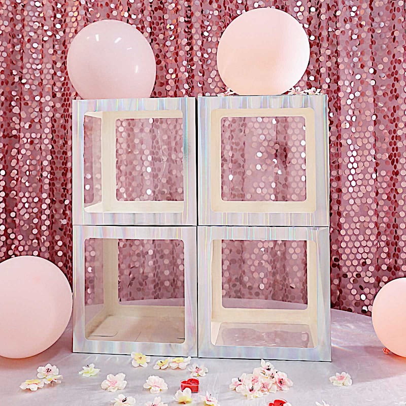 BalsaCircle 2 Iridescent 12" Transparent Party Balloon Boxes - Walmart.com