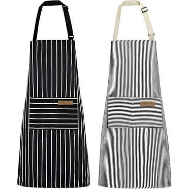 2 Pack Adjustable Aprons for Women & Men - Black with ' Lovey ' Design ...