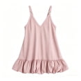 AherBiu Sundresses for Women Deep V Neck A-Line Bubble Ruffle Cute ...