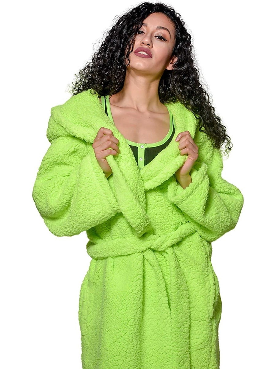 Lay-z Chic Women's Sherpa Robe Cute Sleepwear Cozy Fluffy Pajama 1 PC ...