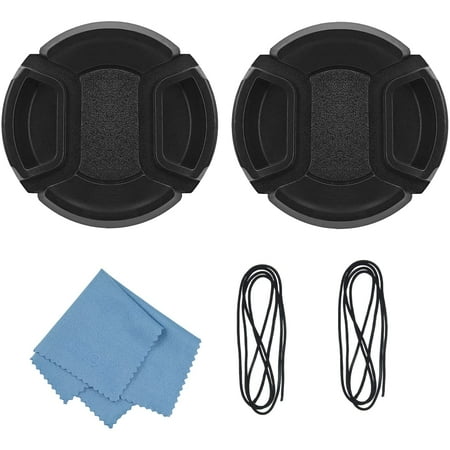 Lens Cap 43mm, Camera 43mm Lens Cap, 2 Packs + 1 Piece Cleaning Wiper ...