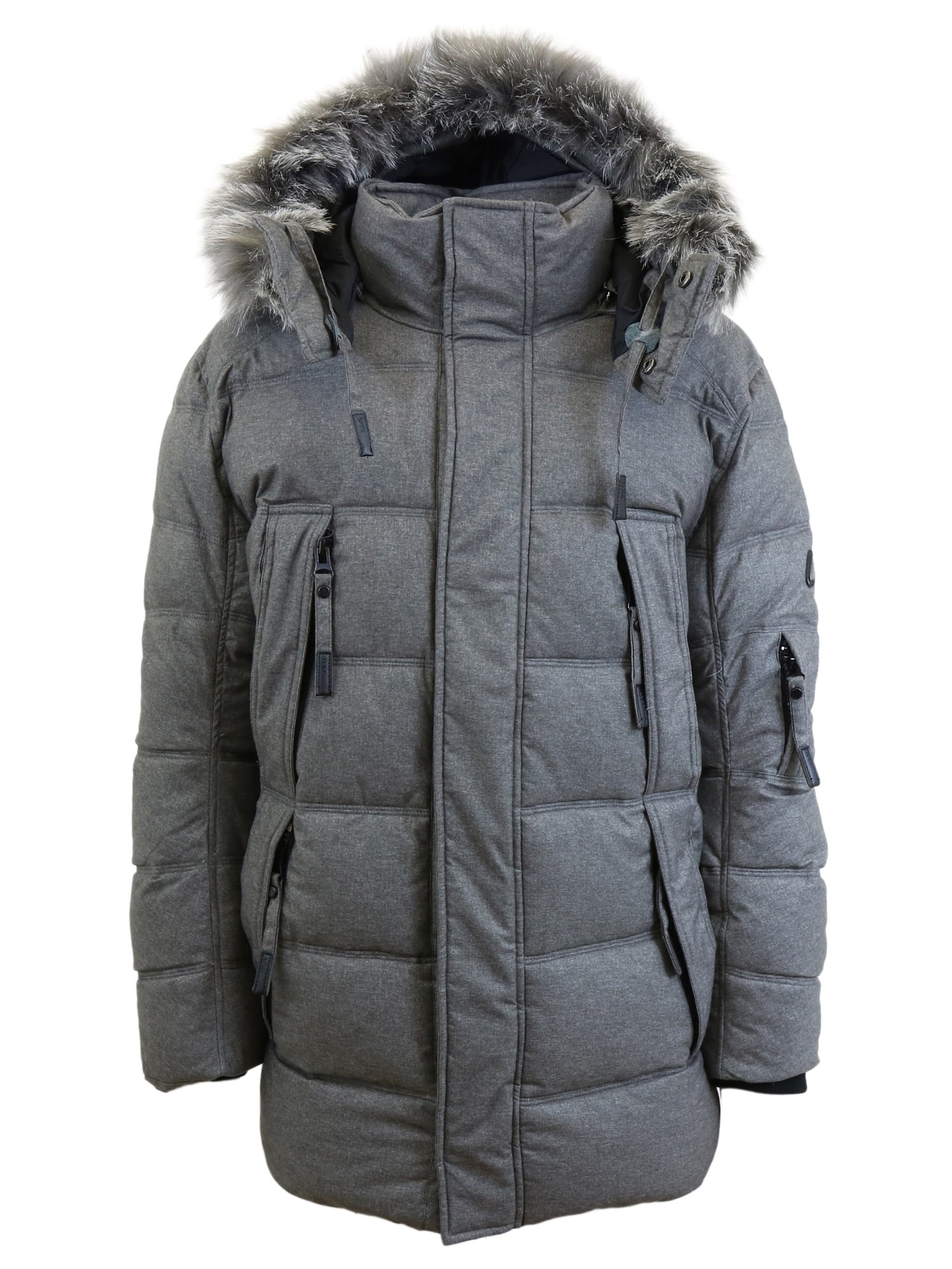 Mens Heavyweight Down Parka Jacket With Detachable Hood