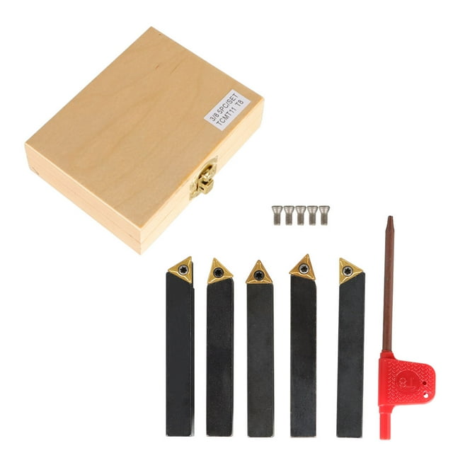 5Pcs 3/8" Indexable Carbide Insert Turning Tooling Bit Holder Set For ...