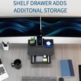 VIVO Clamp-on 14" x 10" Utility Shelf Pole Mount with Storage Drawer ...
