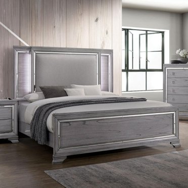Glam Black Solid Wood CAL Bedroom Set 3pcs FOA CM7128BK-CK Noella ...