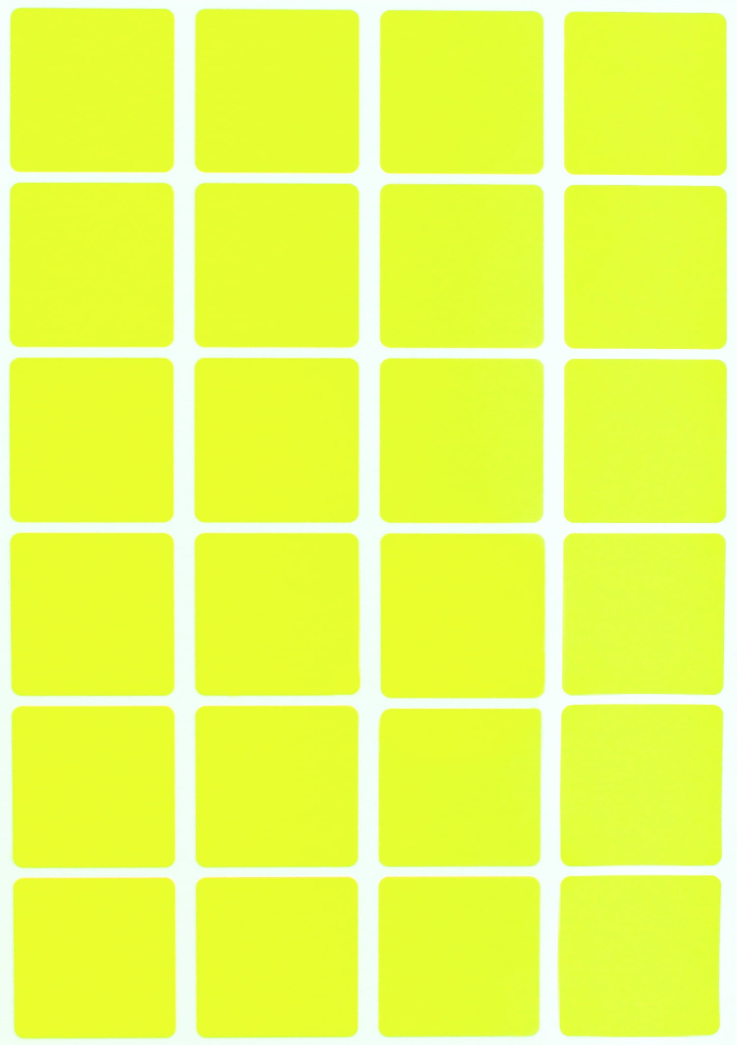 Royal Green Square 1" Sticker Labels for Color-Coding in Neon Yellow ...