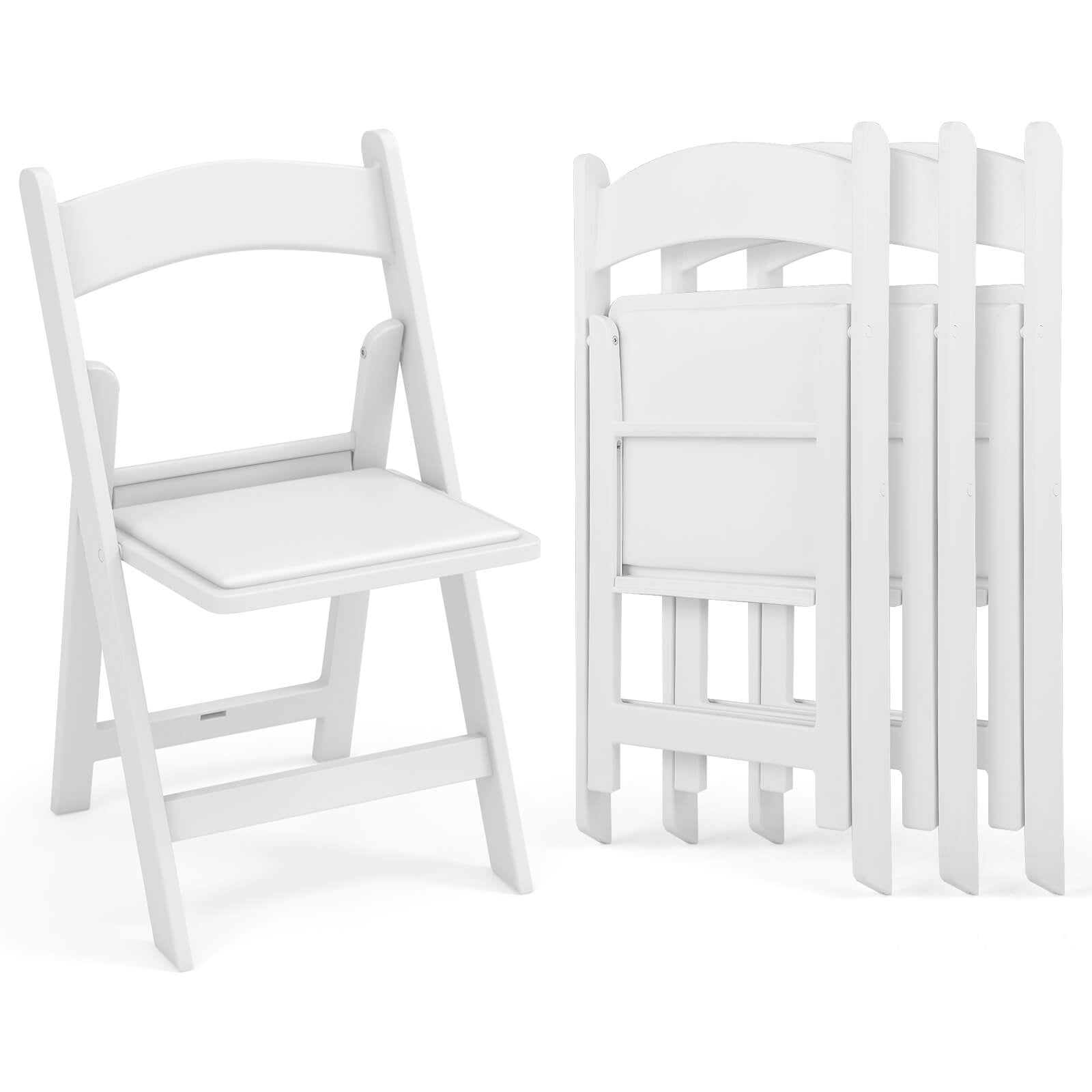 Click here for Costway 4 Pack Resin Folding Chairs With Padded Se... prices
