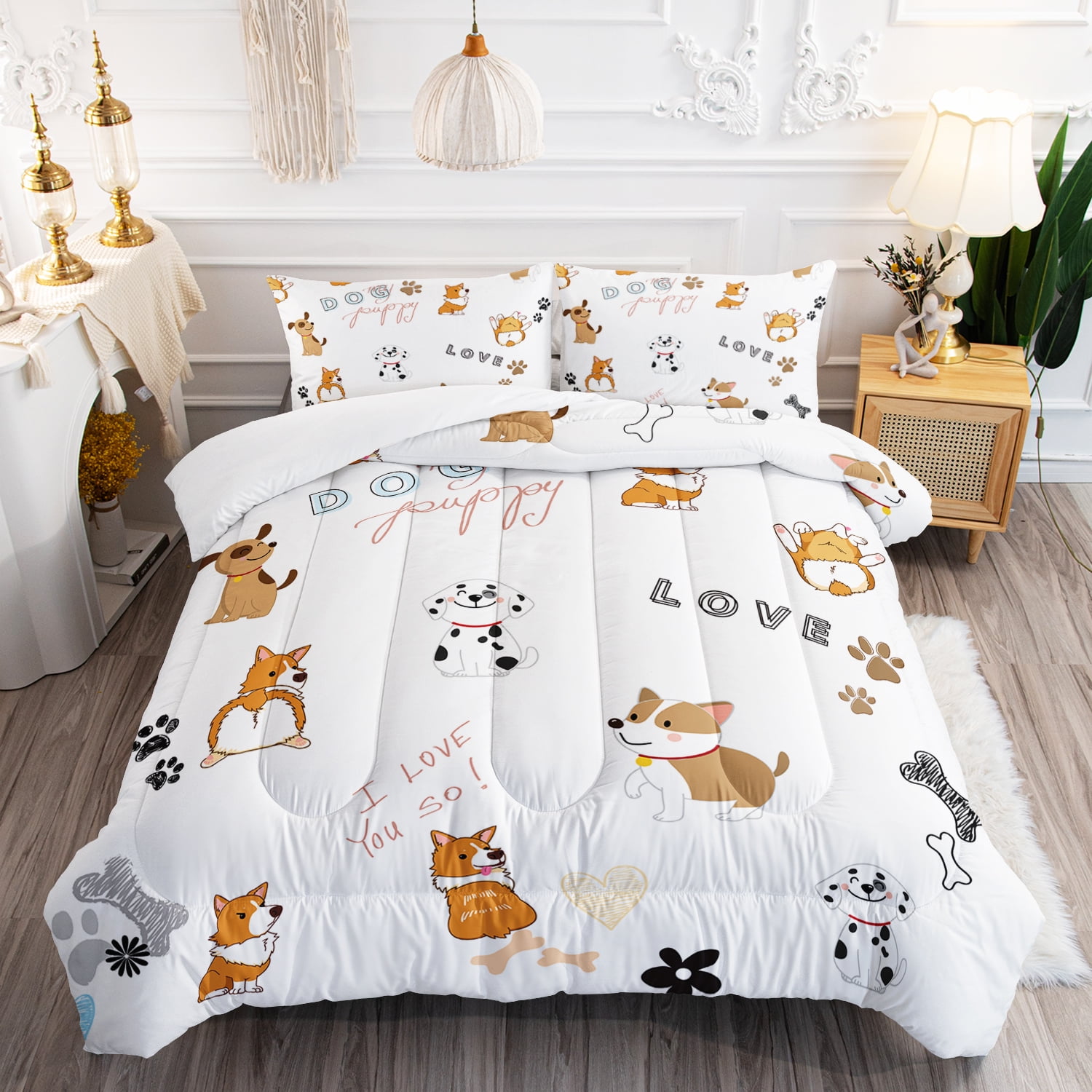 Hosima 3-Piece 3D Digital Comforter With Pattern Composed Of Multiple ...