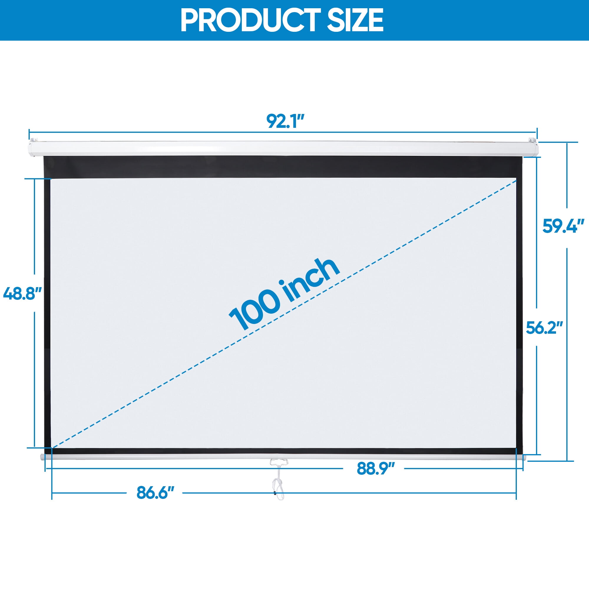 ZENY 100 Diagonal 16:9 Projection Projector Screen Nepal | Ubuy