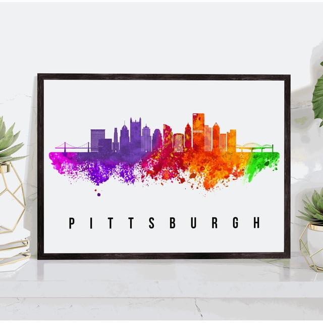 Pera Print Pittsburgh Skyline Pennsylvania Poster, Pittsburgh Cityscape ...