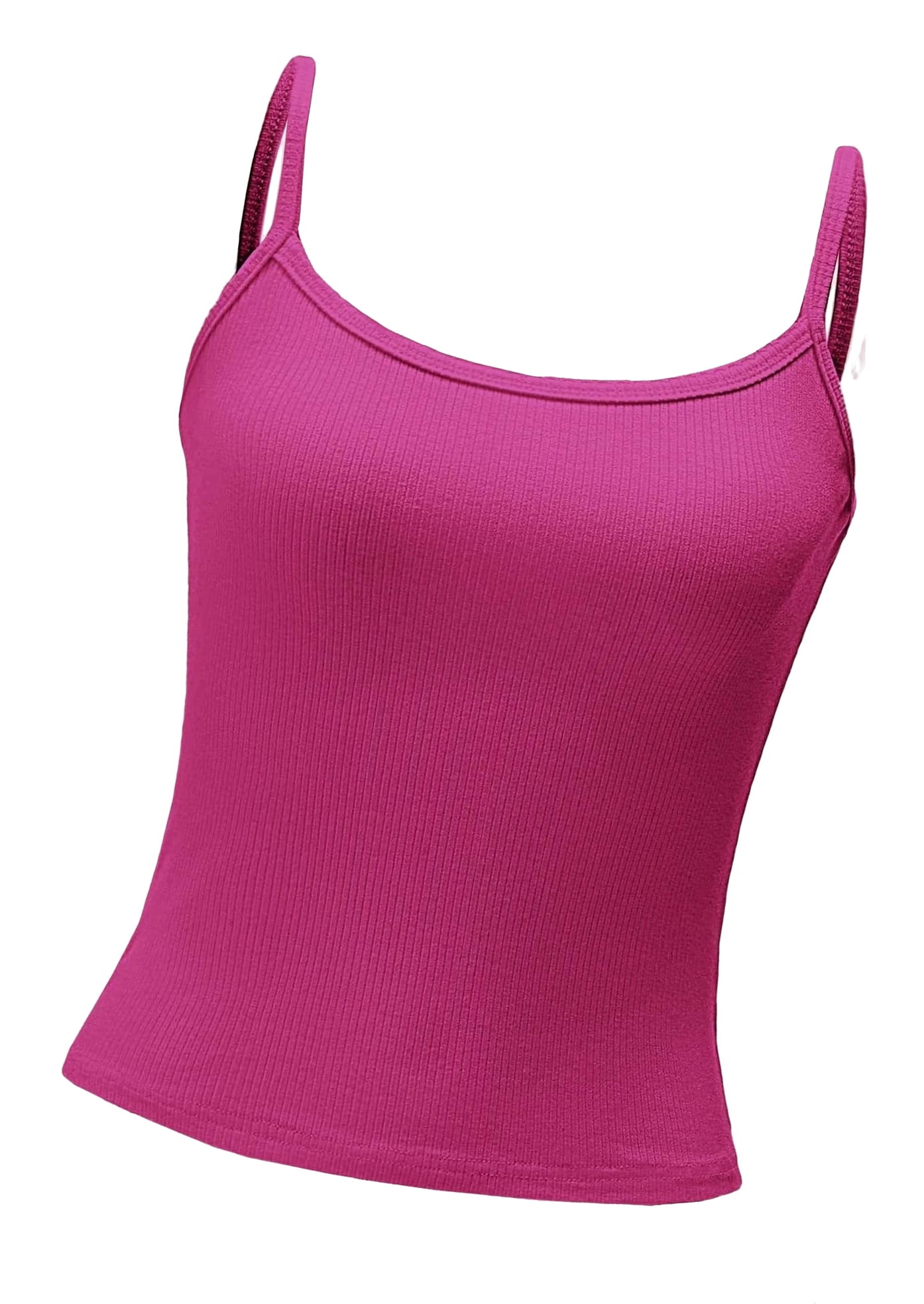 Casual Solid Spaghetti Strap Cami Hot Pink Womens Tank Tops & Camis (Women's) - Walmart.com