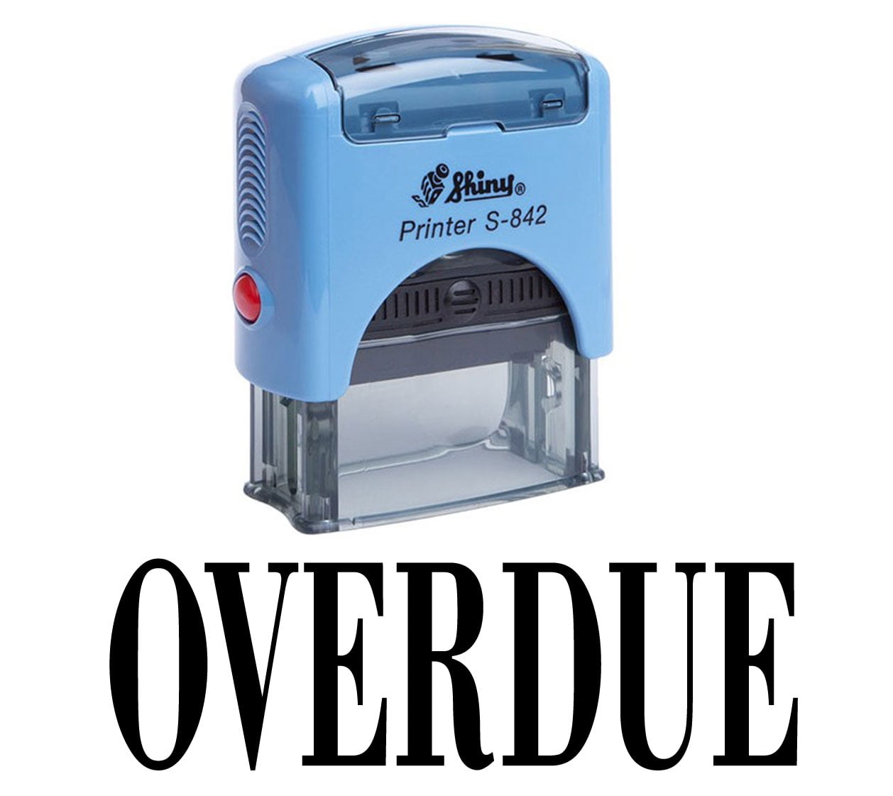 OVERDUE Self Inking Rubber Stamp Custom Shiny Office Stationary Stamp ...