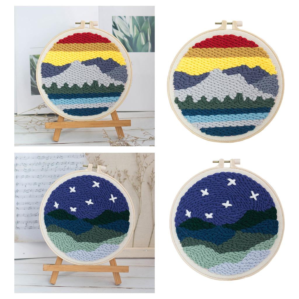 2Pcs Landscape Punch Embroidery Kits with Basic Tools DIY work ...